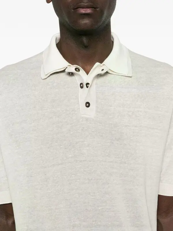 Eleventy Collared Button Polo Shirt - Neutrals