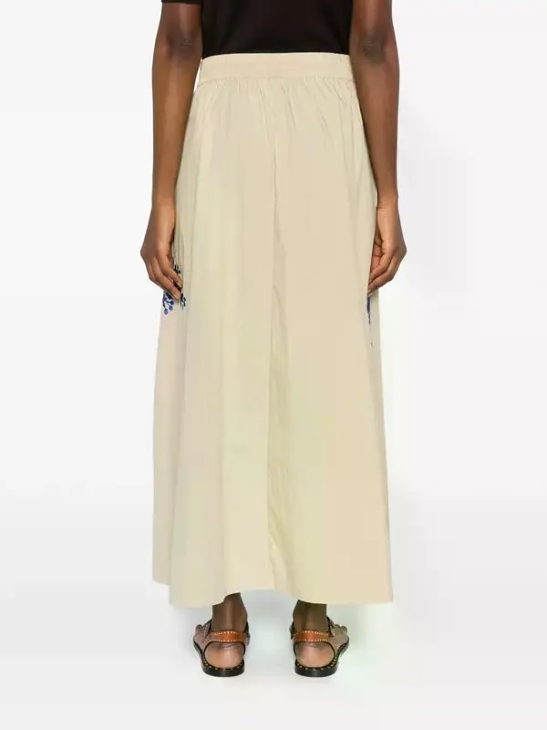 P.a.r.o.s.h Floral-embroidered Maxi Skirt - Neutrals