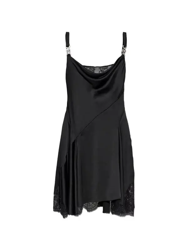 Versace Satin Lace-trimmed Mini Dress