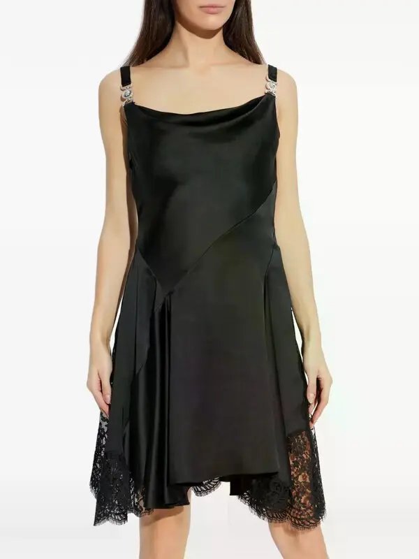 Versace Satin Lace-trimmed Mini Dress