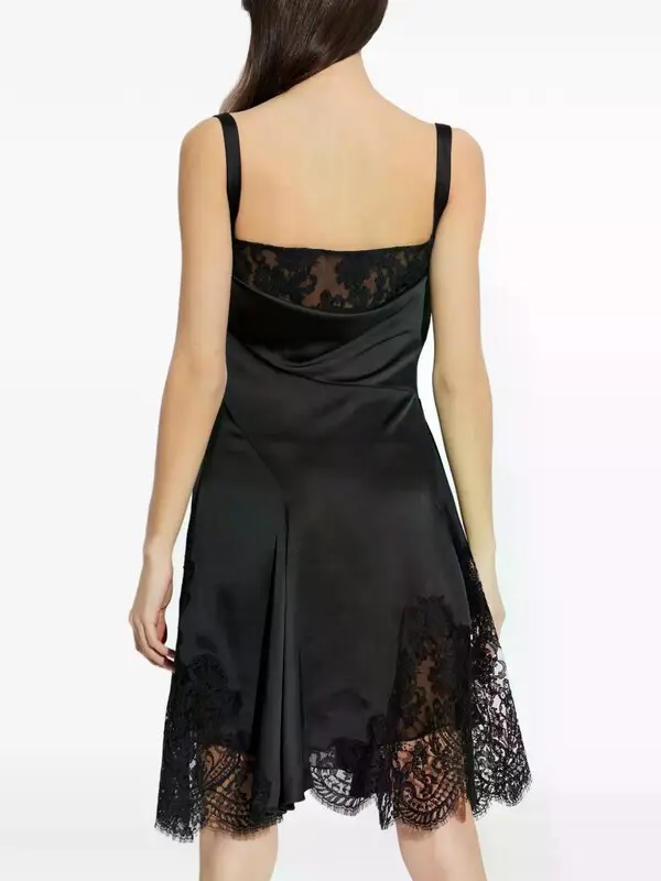 Versace Satin Lace-trimmed Mini Dress