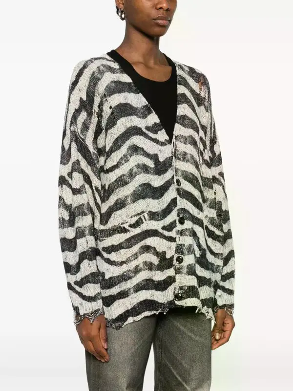 R13 Zebra-printed Cardigan - Neutrals