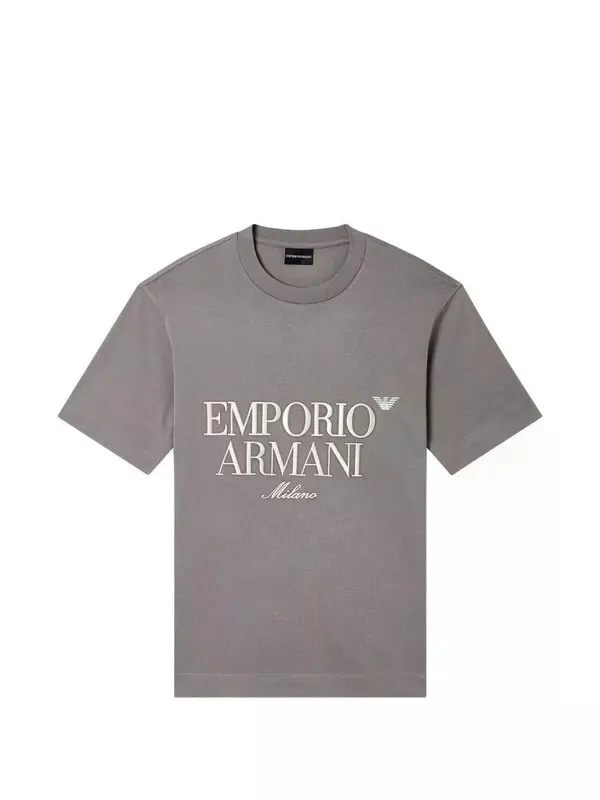 Emporio Armani Heavy Jersey T-shirt With Embossed Logo Embroidery