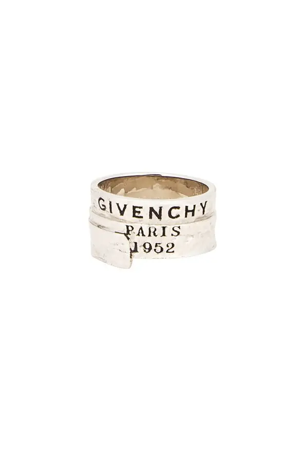 Givenchy Tape Signature Ring - Antic Silvery