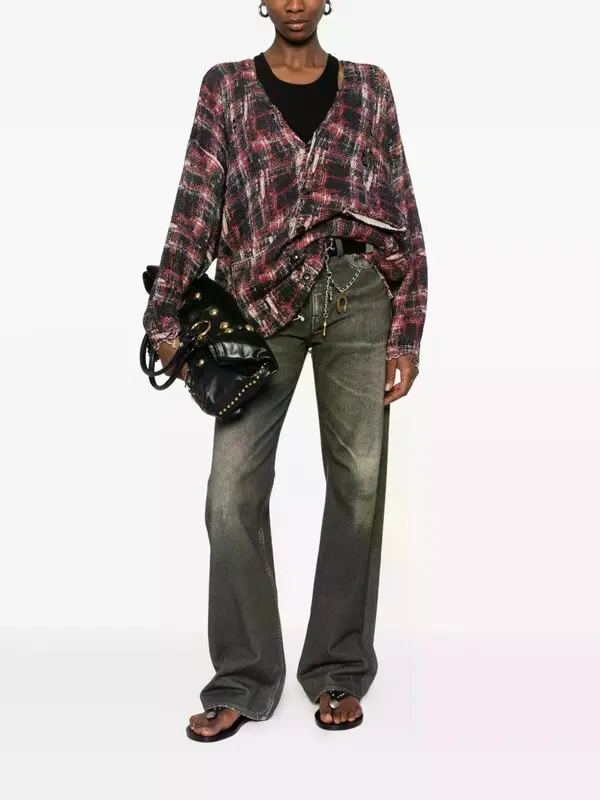 R13 Oversized Checked Cardigan
