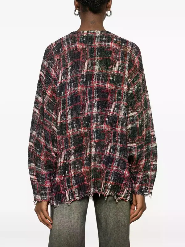 R13 Oversized Checked Cardigan