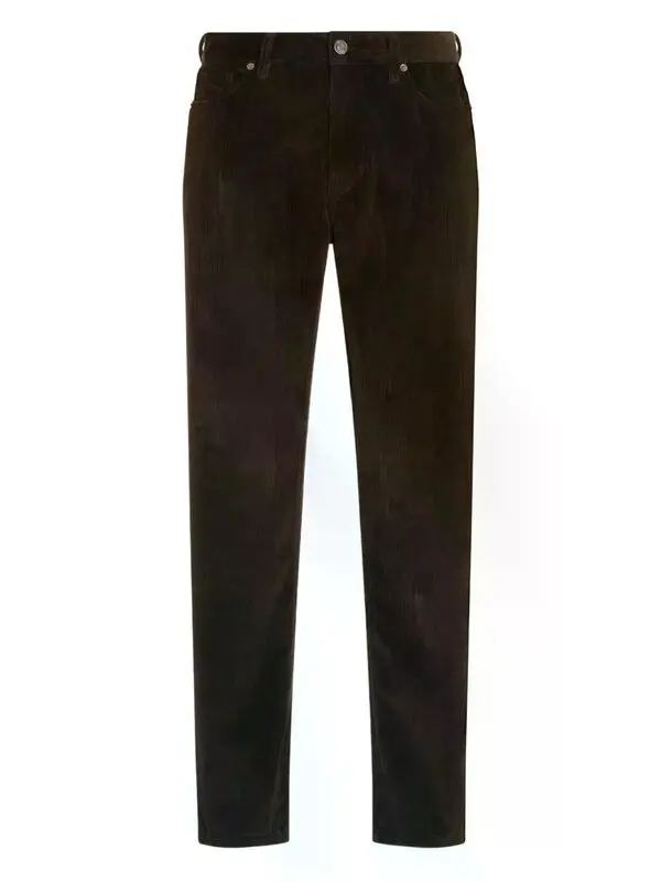 Zegna Corduroy Straight Leg Jeans - Brown