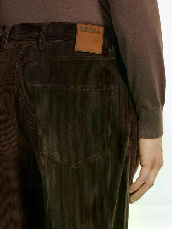 Zegna Corduroy Straight Leg Jeans - Brown