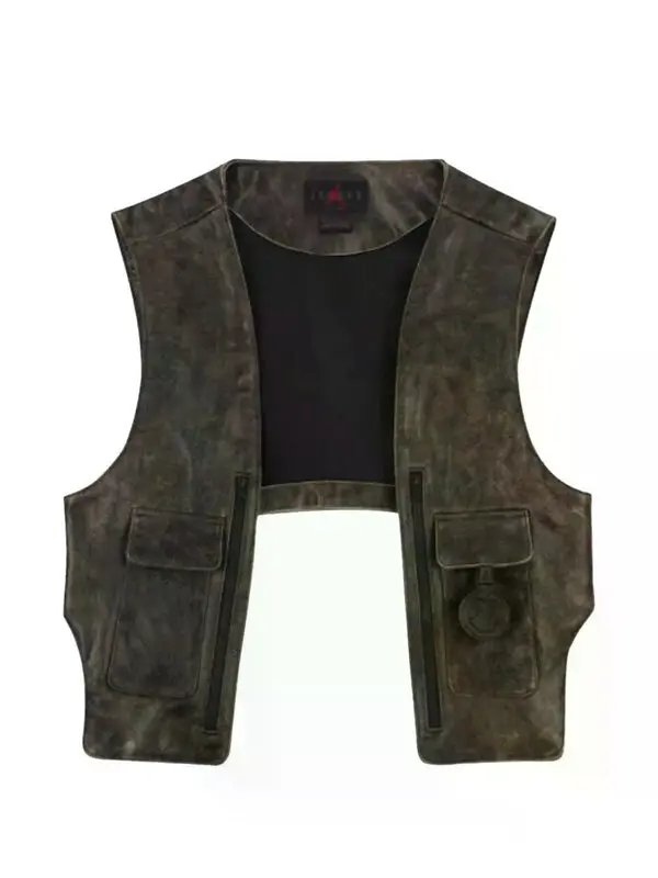 JORDAN X J Balvin Leather Vest - Brown