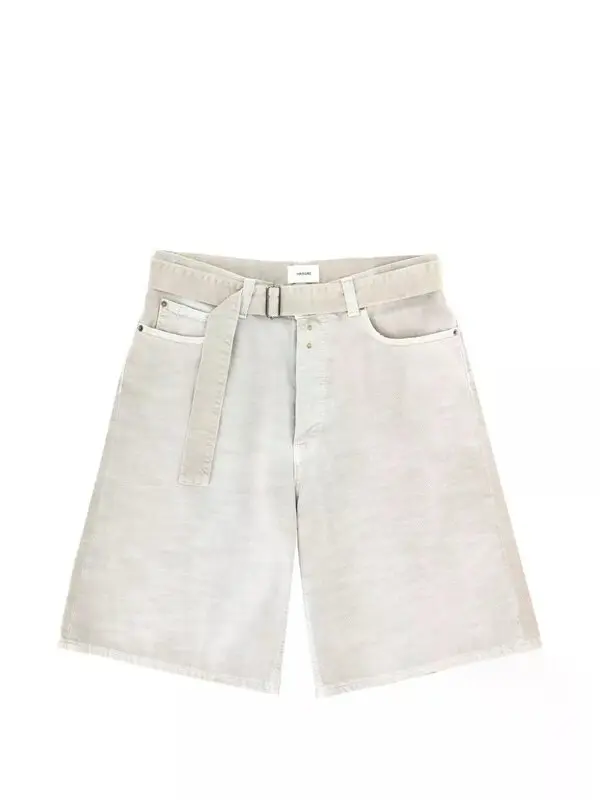 HAIKURE Belted Denim Wide Leg Shorts