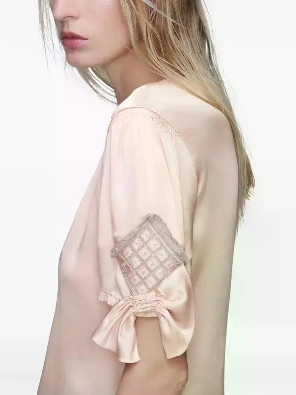 MAISON MARGIELA Tie-sleeve Lace Top