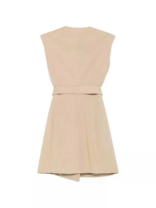 Balmain Sleeveless V-neck Belted Blazer Mini Dress