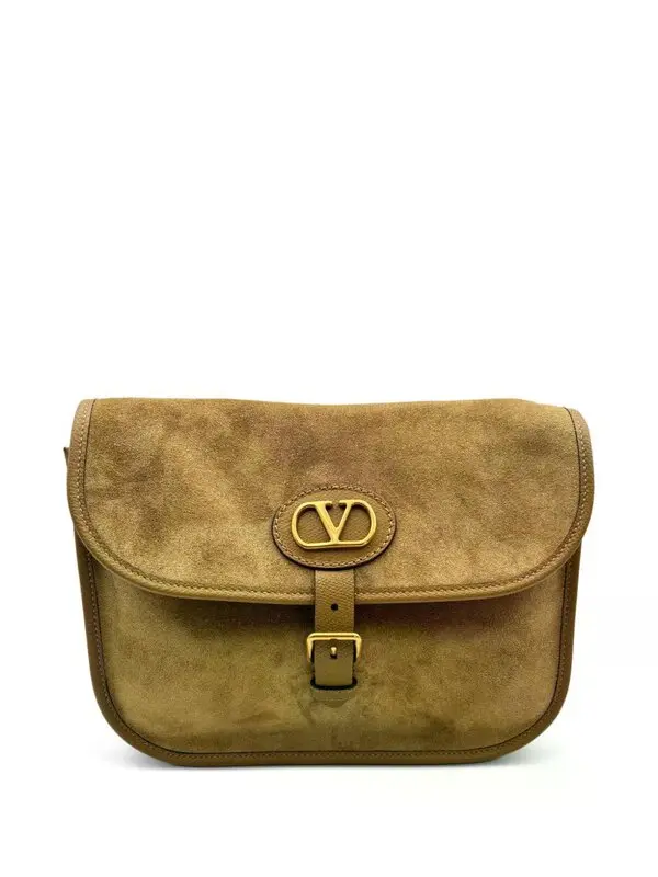 Valentino Garavani Antibes Suede Shoulder Bag - Neutrals