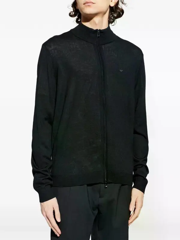 Emporio Armani High-neck Zipped Cardigan