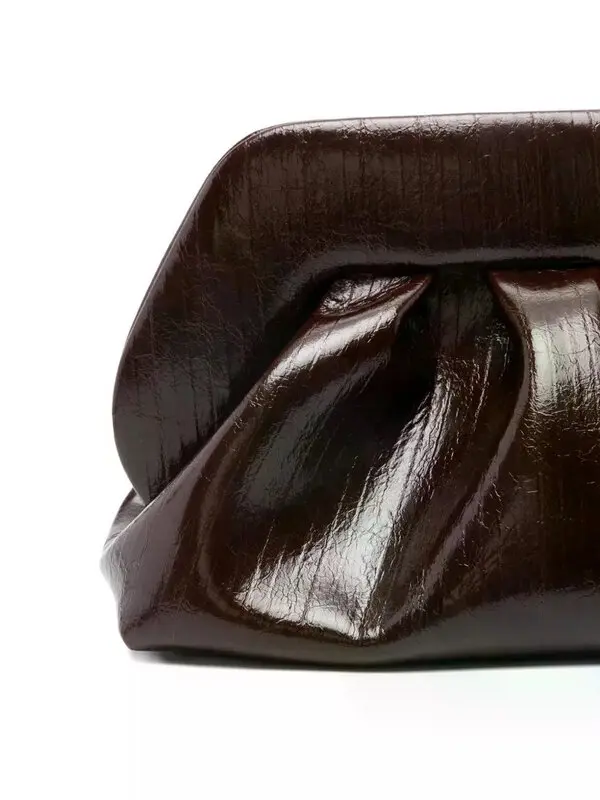 THEMOIRE Medium Bios Rigato Clutch - Brown