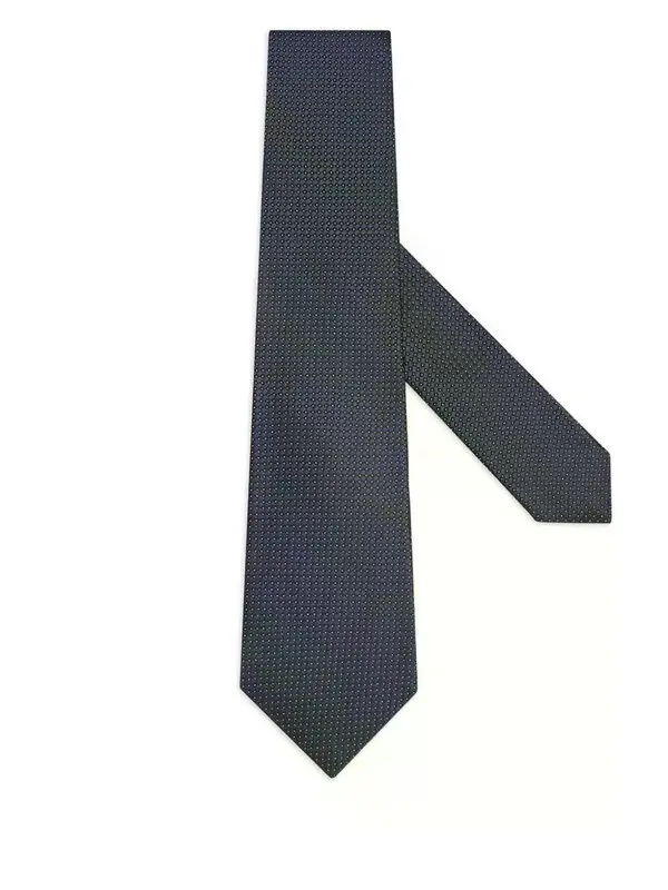 Zegna Textured Dot Silk Tie - Blue