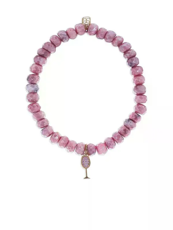 SYDNEY EVAN 14k Yellow Gold, Moonstone, And Ruby Bracelet - Neutrals