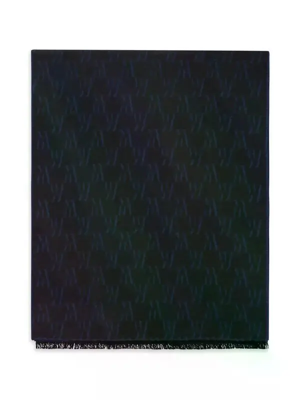 MOORER Monogram Fringed Scarf - Blue