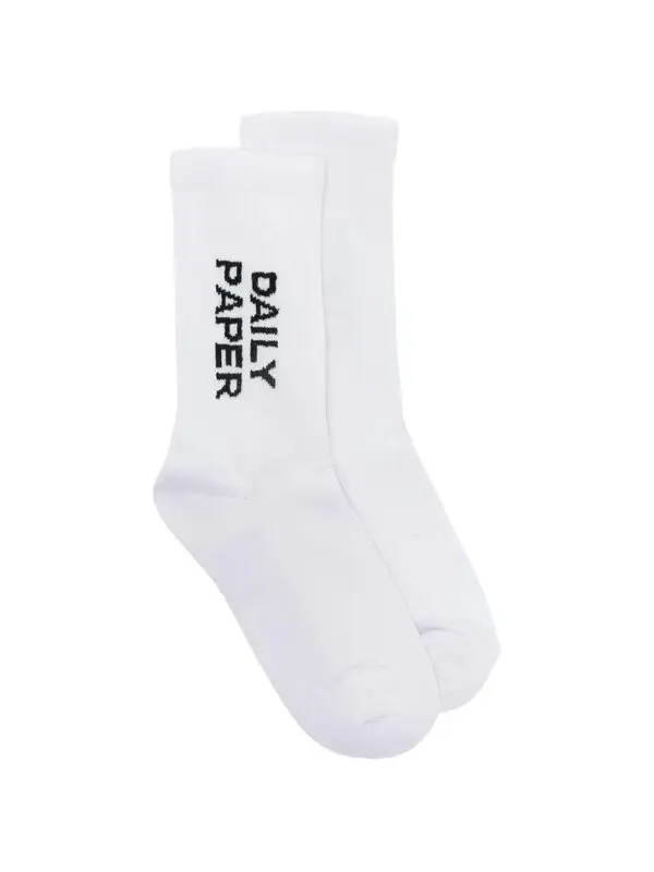 DAILY PAPER Logo-print Socks - White