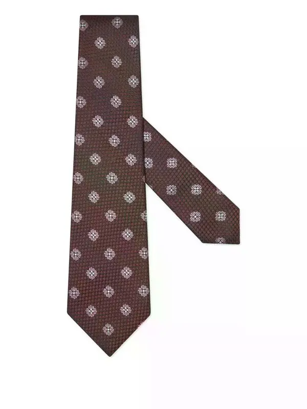 Zegna Floral-pattern Neck Tie - Red