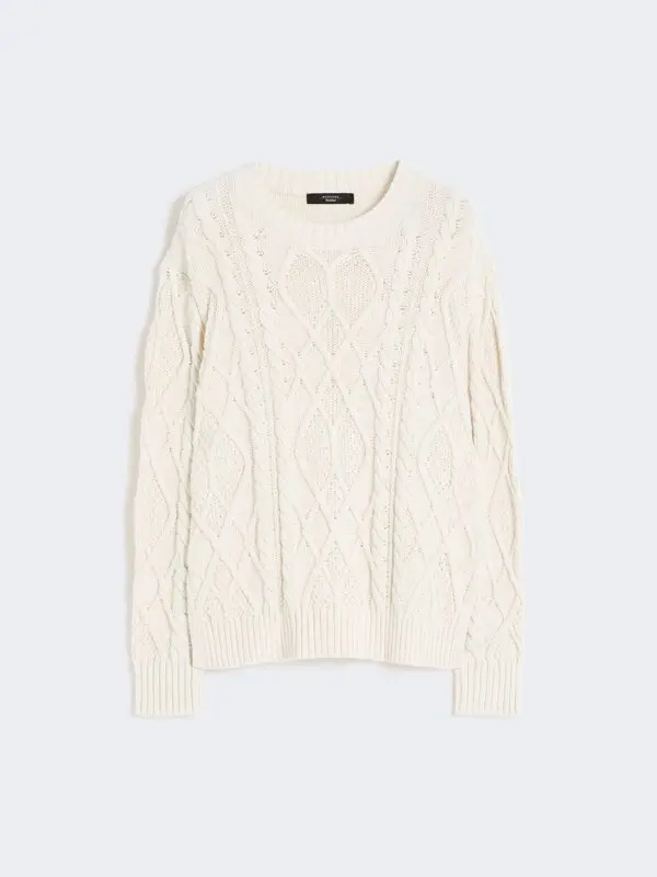 Max Mara Cable And Diamond Knit Cotton Sweater