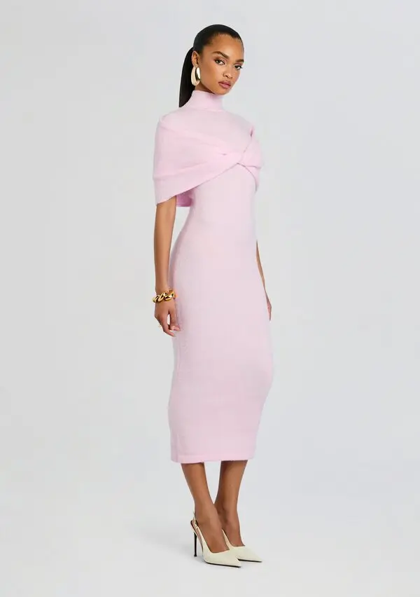 Seroya Wisteria Knit Midi Dress - Ballet Pink | Editorialist