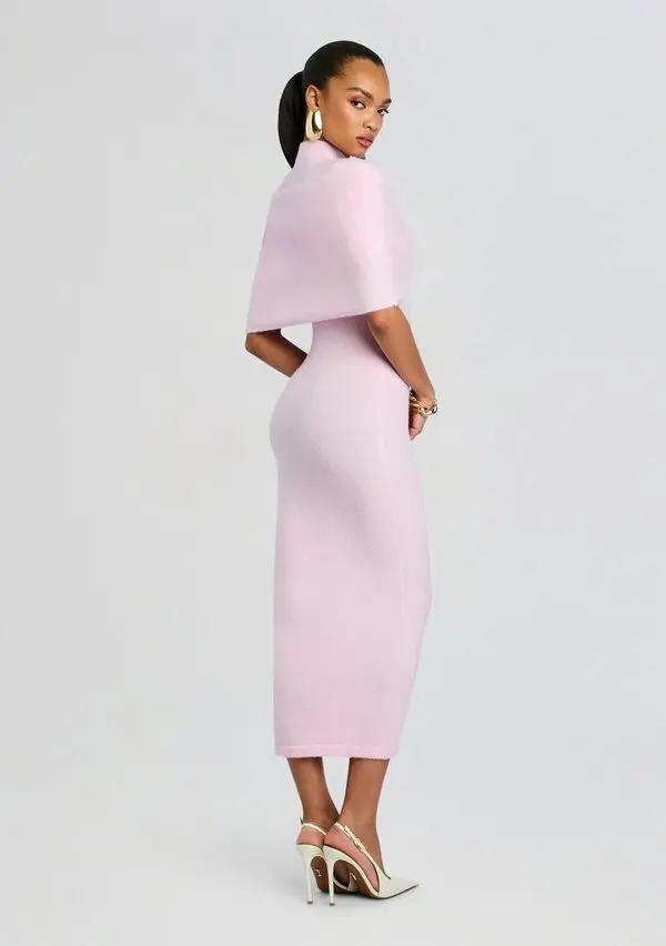 Seroya Wisteria Knit Midi Dress - Ballet Pink | Editorialist