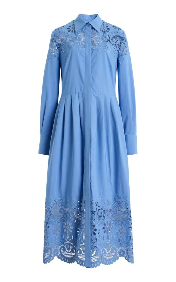 Valentino Garavani Embroidered Silk Shirt Dress