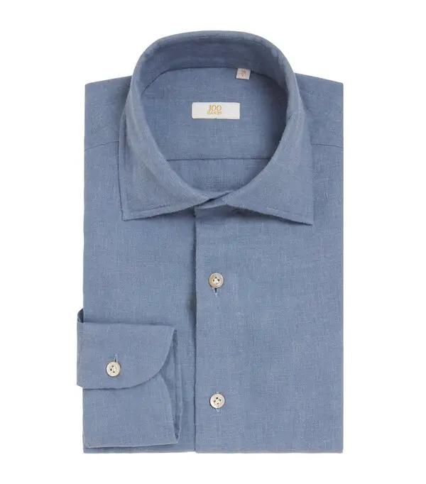 100HANDS Brushed Linen Shirt - Blue