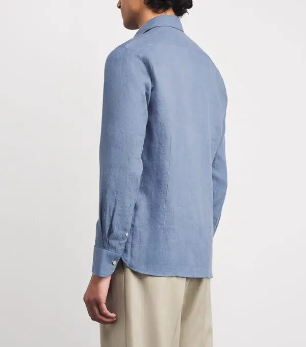 100HANDS Brushed Linen Shirt - Blue