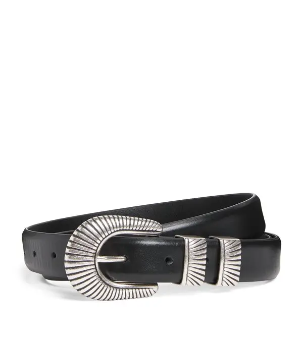 Barena Venezia Leather Western Belt - Black
