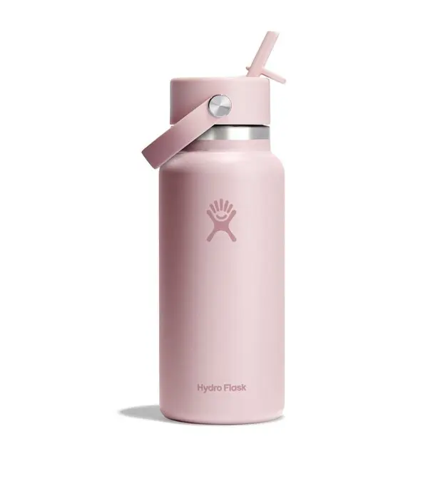 HYDRO FLASK Wide Mouth Bottle With Flex Straw Cap - Pink