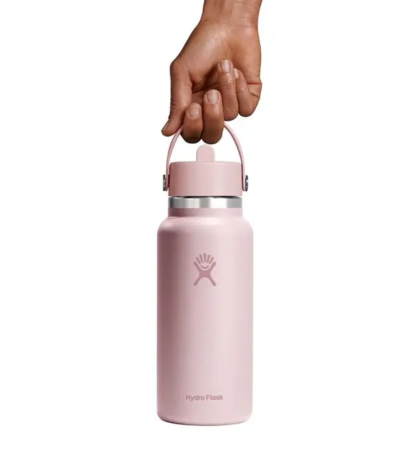 HYDRO FLASK Wide Mouth Bottle With Flex Straw Cap - Pink