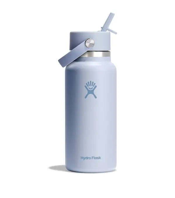 HYDRO FLASK Wide Mouth Bottle With Flex Straw Cap - Blue