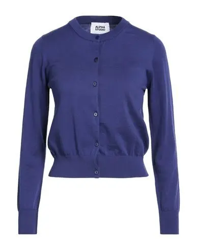 Alpha Studio Cotton Knit Cardigan - Navy
