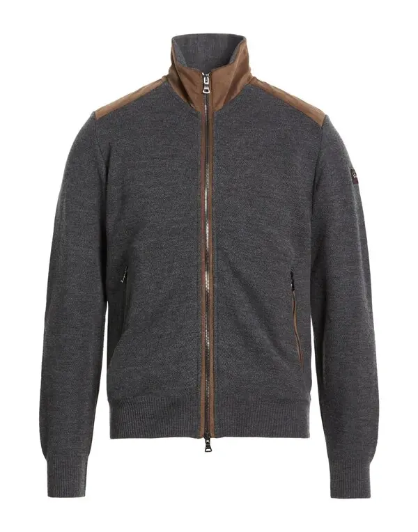 Paul & Shark Virgin Wool Two-tone Cardigan - Grey