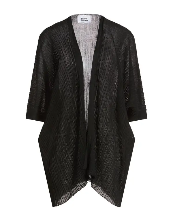 Alpha Studio Ribbed Knit Cardigan - Black