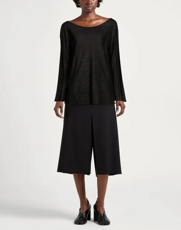 Alpha Studio Metallic Knit Top - Black