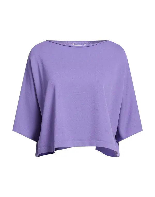 Liviana Conti Knitted Short Sleeve Top - Lilac