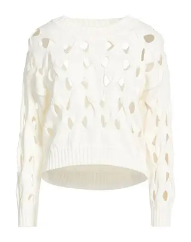 Alpha Studio Sweater In Cotton And Polyamide - Off White