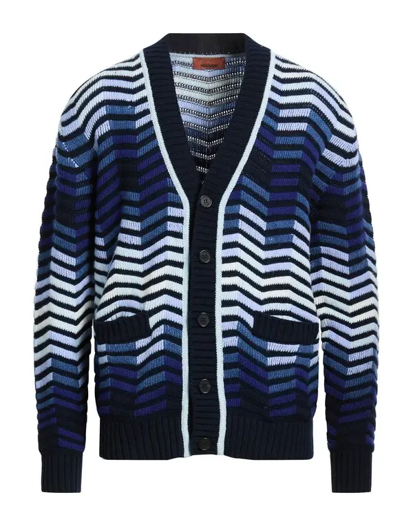 Missoni Wool Intarsia-knit Cardigan - Blue
