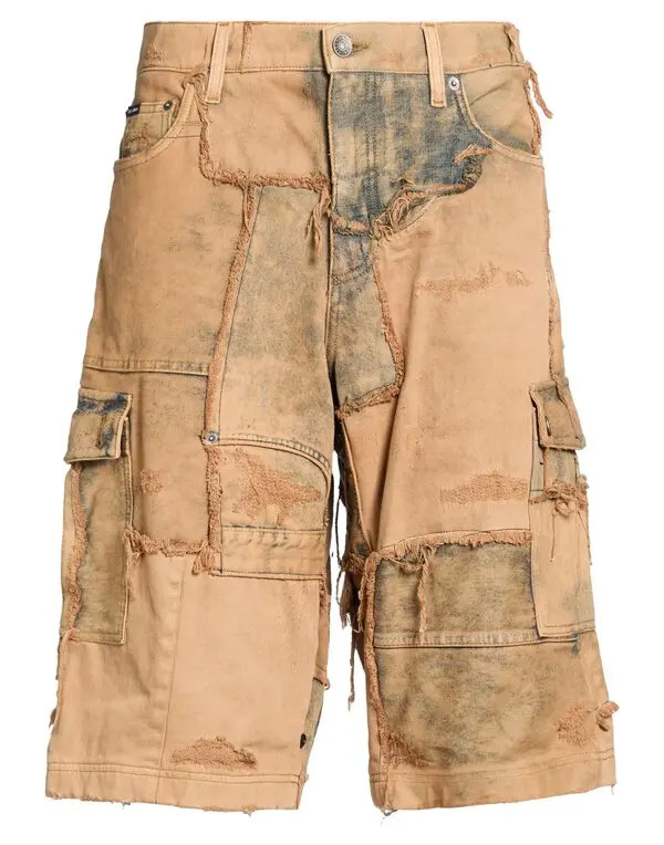 Dolce & Gabbana Patchwork Cotton Blend Cargo Shorts