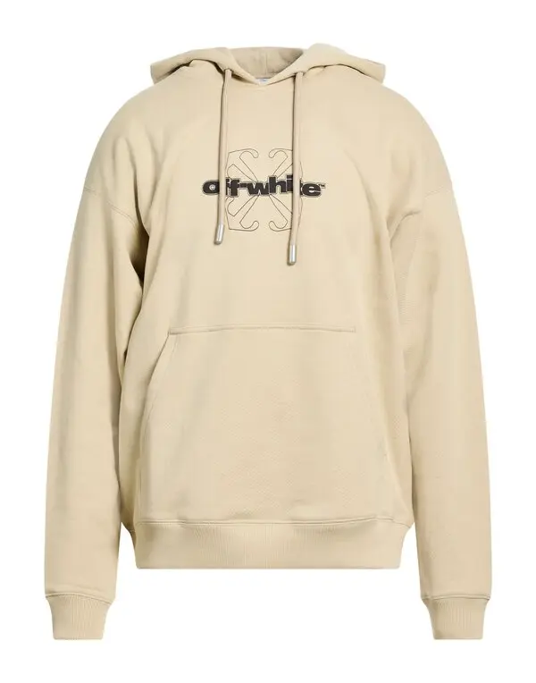 OFF-WHITE™ Cotton French Terry Hoodie With Logo And Kangaroo Pocket