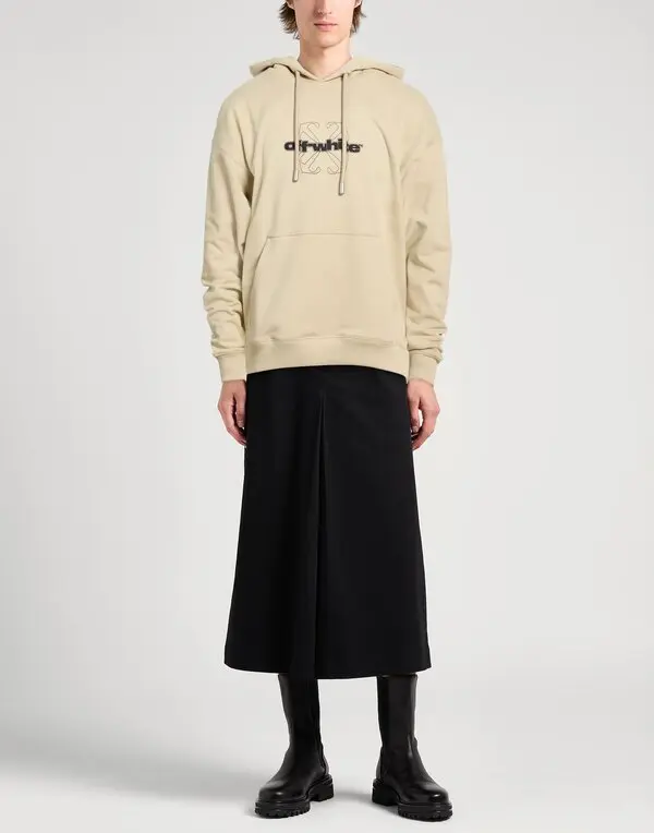 OFF-WHITE™ Cotton French Terry Hoodie With Logo And Kangaroo Pocket