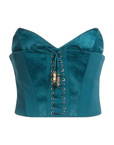 Elisabetta Franchi Crepe Jacquard Corset Top - Green