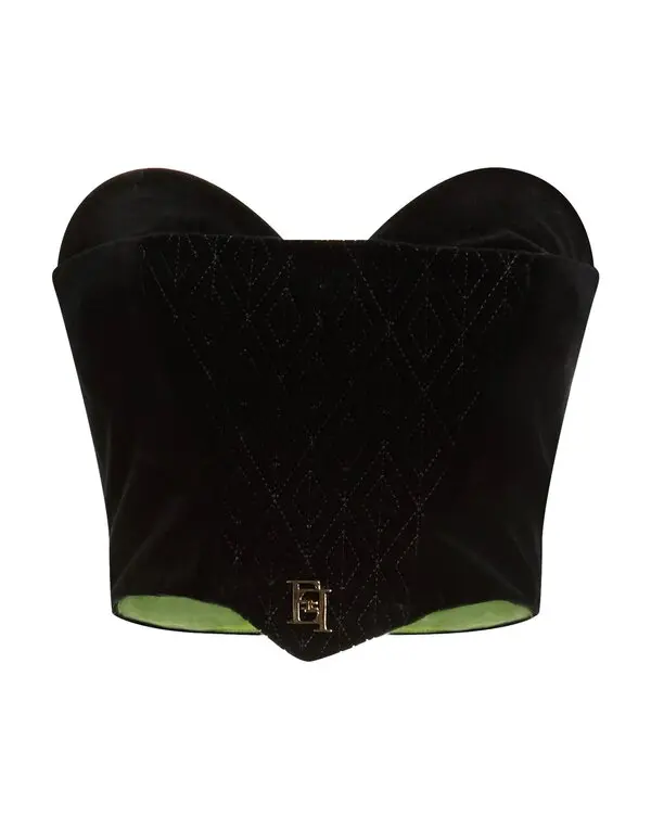 Elisabetta Franchi Strapless Corset Top - Black