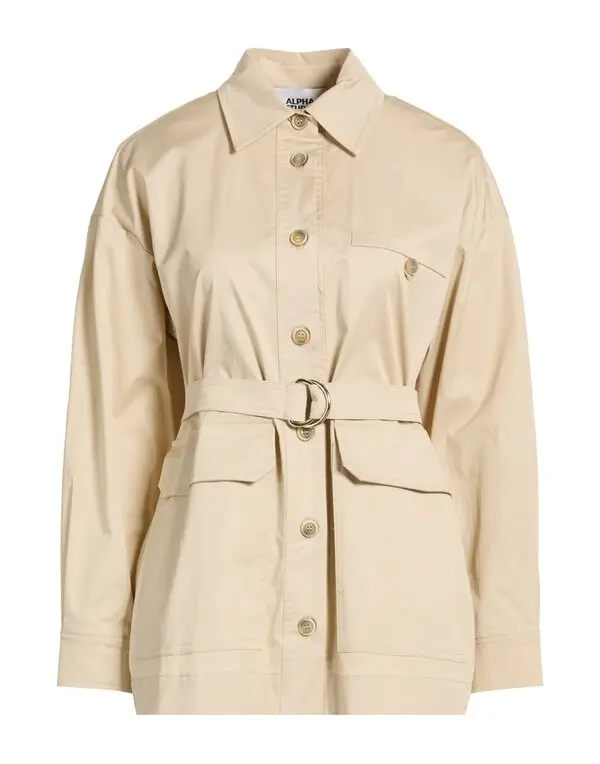 Alpha Studio Belted Twill Jacket - Sand