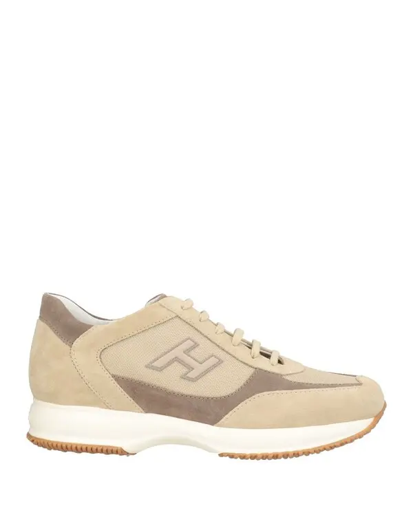 Hogan Leather And Textile Fiber Low-top Sneakers - Beige