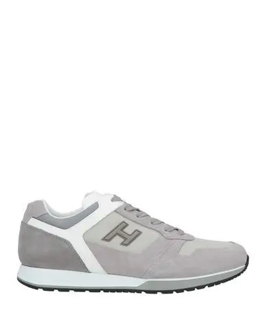 Hogan Low-top Sneakers In Suede And Textile Fibers - Grey