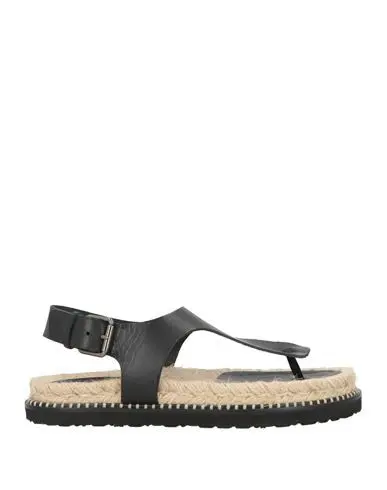 CastaÑer Leather Espadrille Sandals - Black